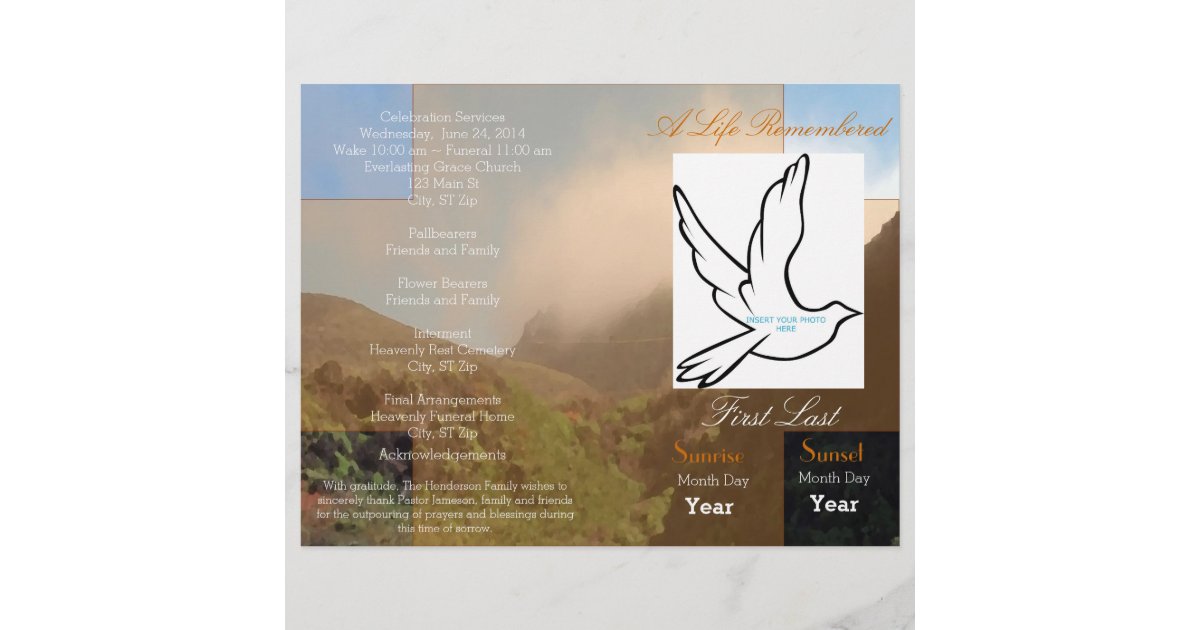 A Life Remembered Funeral Program-single fold | Zazzle