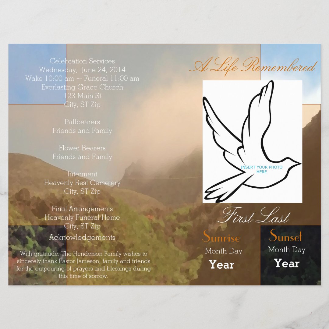 A Life Remembered Funeral Program-single fold | Zazzle