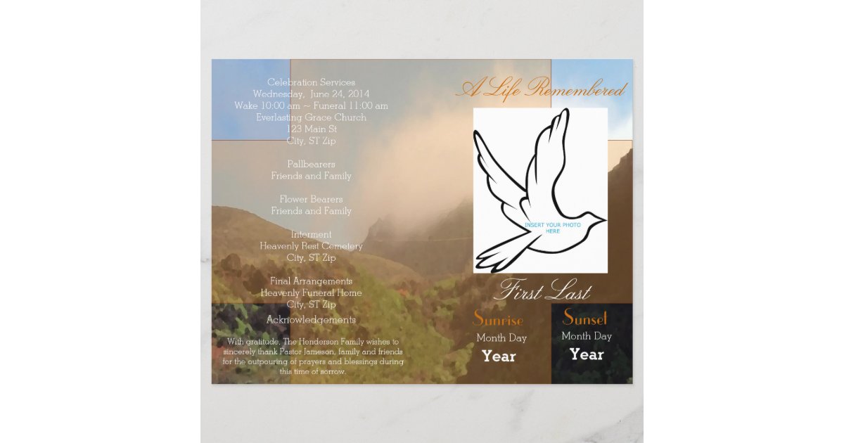 A Life Remembered Funeral Program-single fold | Zazzle