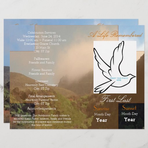 A Life Remembered Funeral Program-single fold | Zazzle