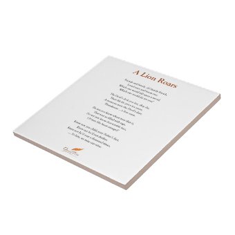 A Lion Roars Poem Tile | Zazzle