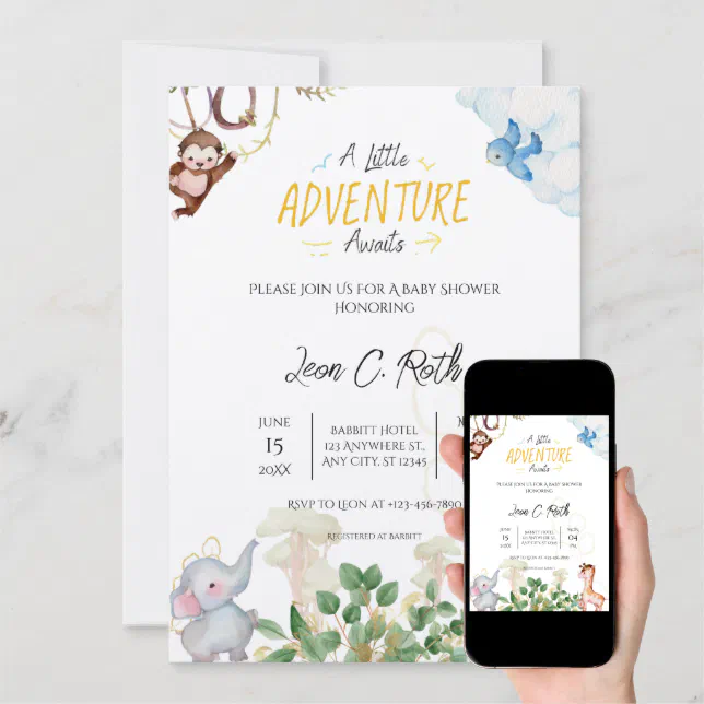 A Little Adventure Awaits Baby Shower Invitation | Zazzle