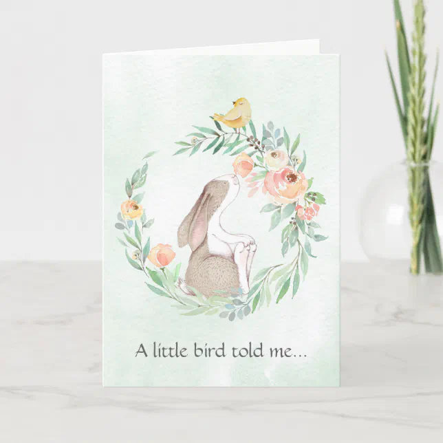 A Little Bird Told Me Bunny Birthday Card | Zazzle