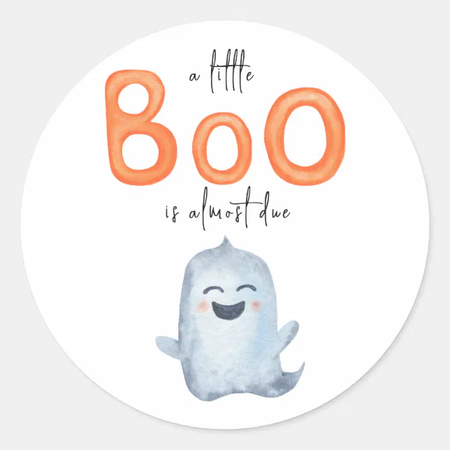 A little Boo - baby shower Classic Round Sticker | Zazzle