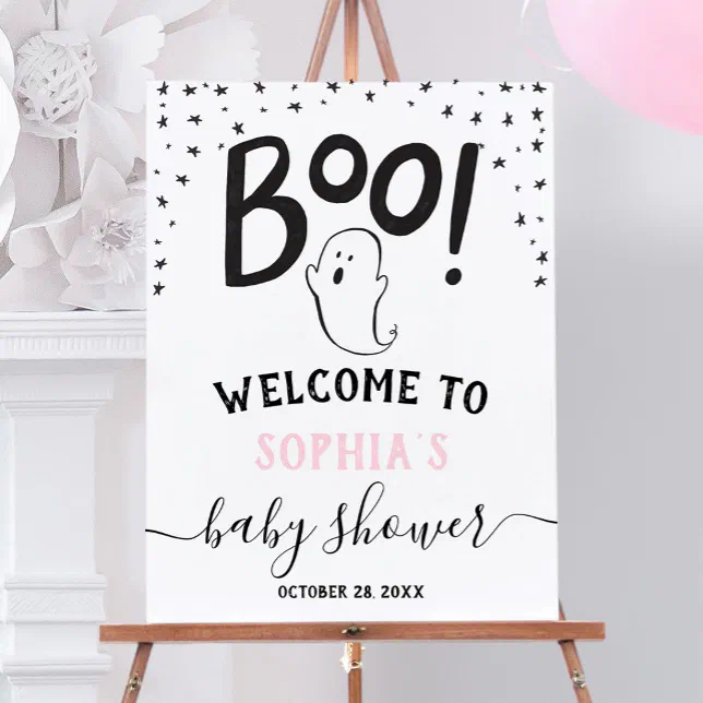 A Little Boo Baby Shower Welcome Sign | Zazzle
