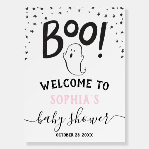 A Little Boo Baby Shower Welcome Sign | Zazzle