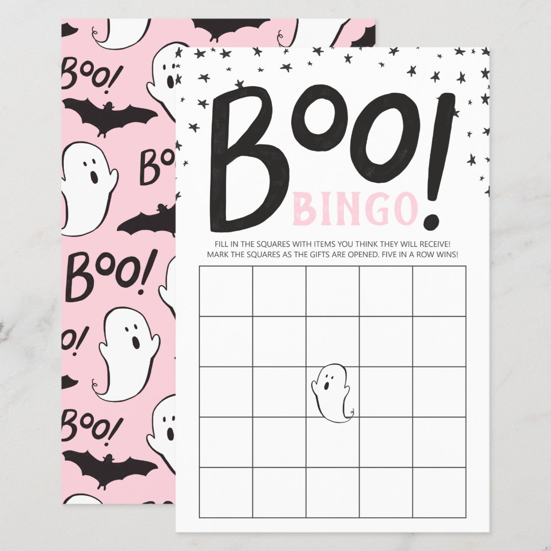 A Little Boo Halloween Baby Shower Bingo | Zazzle