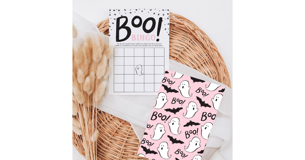 A Little Boo Halloween Baby Shower Bingo | Zazzle