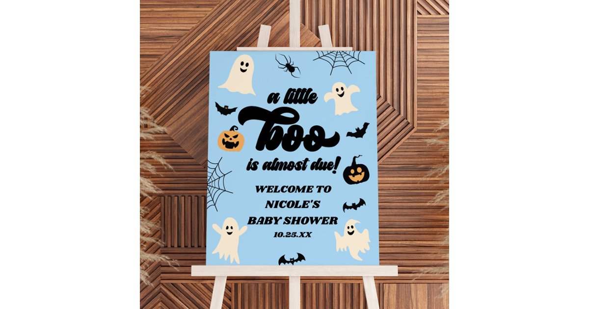 A Little Boo Halloween Baby Shower Welcome Sign | Zazzle