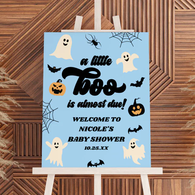 A Little Boo Halloween Baby Shower Welcome Sign | Zazzle