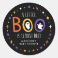 A Little Boo is Almost Due Baby Shower Classic Round Sticker | Zazzle