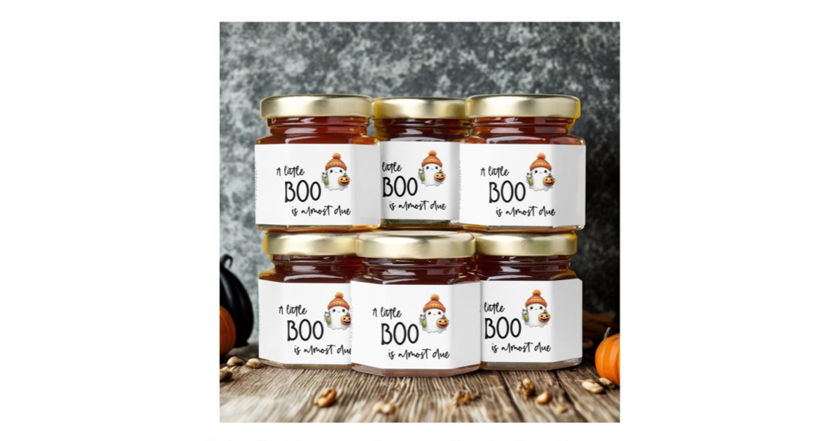 A little Boo is almost Due Baby Shower Honey Jar Favors | Zazzle