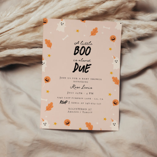 A little boo is almost due baby shower invitation | Zazzle