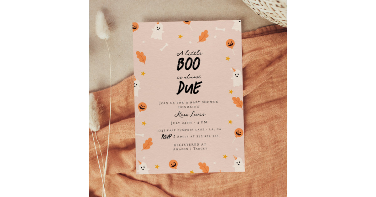 A little boo is almost due baby shower invitation | Zazzle