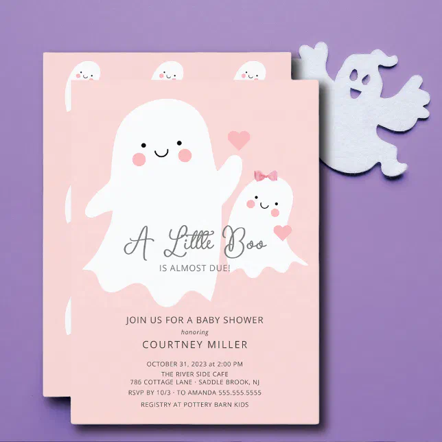 A Little Boo Is Almost Due Baby Shower Invitation | Zazzle