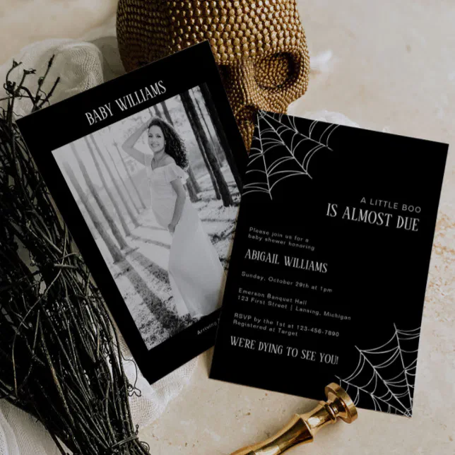 A Little Boo is Almost Due Baby Shower Invitation | Zazzle