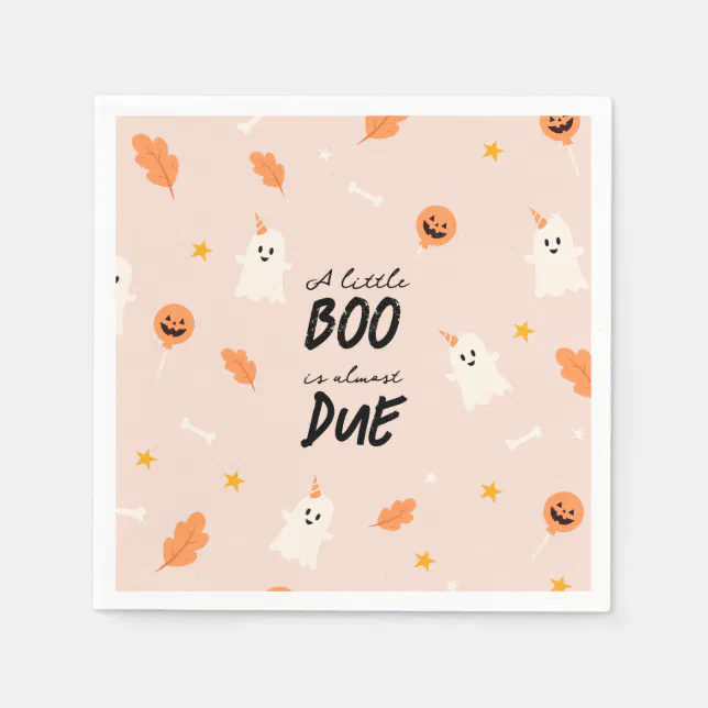 A little boo is almost due baby shower napkins | Zazzle