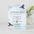 A little boo is almost due blue boy baby shower invitation | Zazzle
