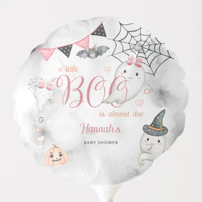 A Little Boo is Almost Due Girl Baby Shower Balloon | Zazzle