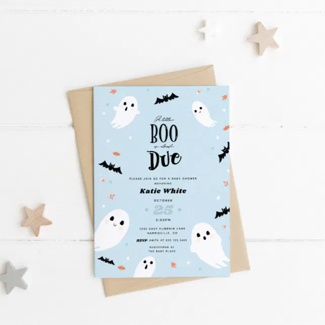 A Little Boo is Almost Due Halloween Baby Shower I Invitation | Zazzle