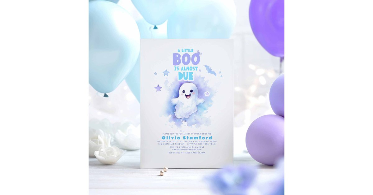 A Little Boo is Almost Due Halloween Baby Shower Invitation | Zazzle