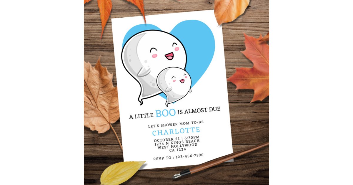A Little Boo is Almost Due Halloween Baby Shower Invitation | Zazzle