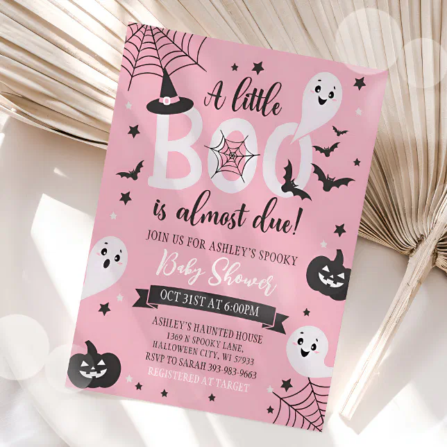 A Little Boo is Almost Due Halloween Baby Shower Invitation | Zazzle
