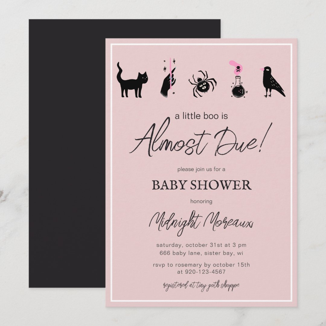 A Little Boo Is Almost Due Halloween Baby Shower Invitation | Zazzle
