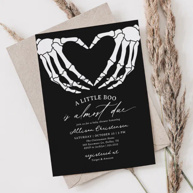 A Little Boo Is Due Halloween Baby Shower Invitation | Zazzle