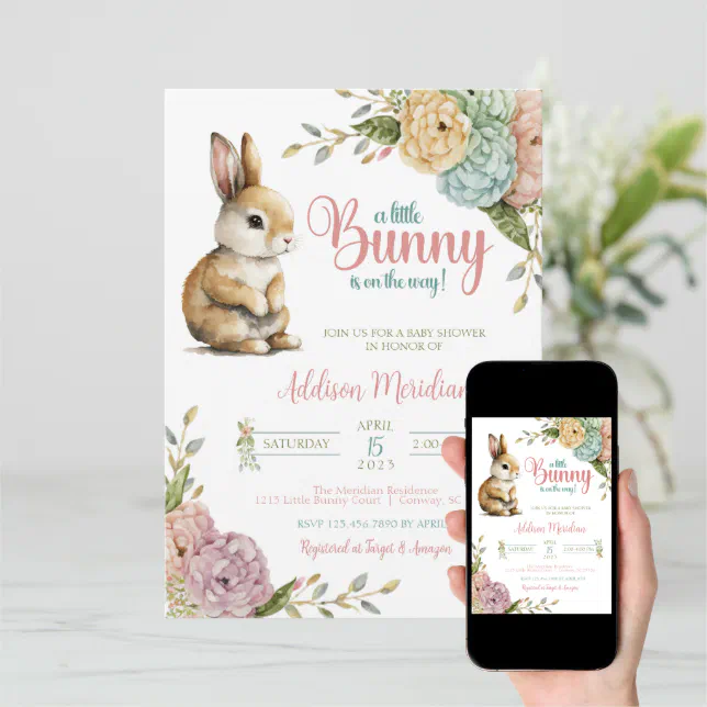 A Little Bunny Easter Baby Shower Invitation | Zazzle