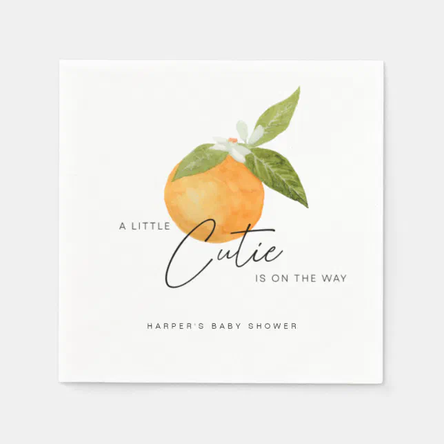 A little Cutie Baby Shower Oranges Napkins | Zazzle