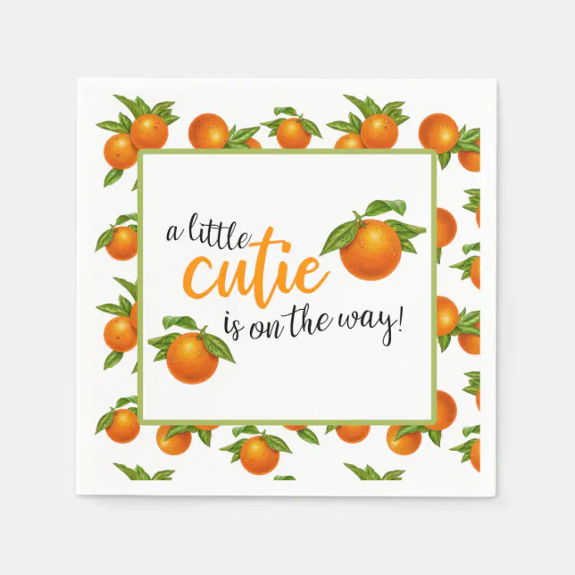 A Little Cutie Is On The Way Napkin Zazzle
