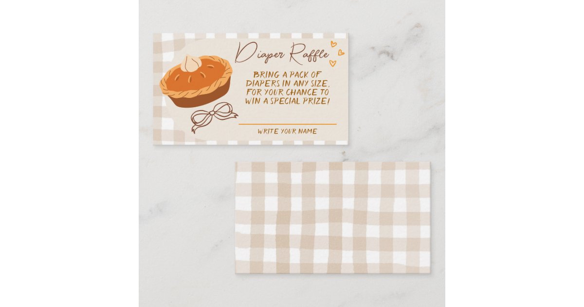 A Little Cutie Pie Diaper Raffle Insert Card | Zazzle