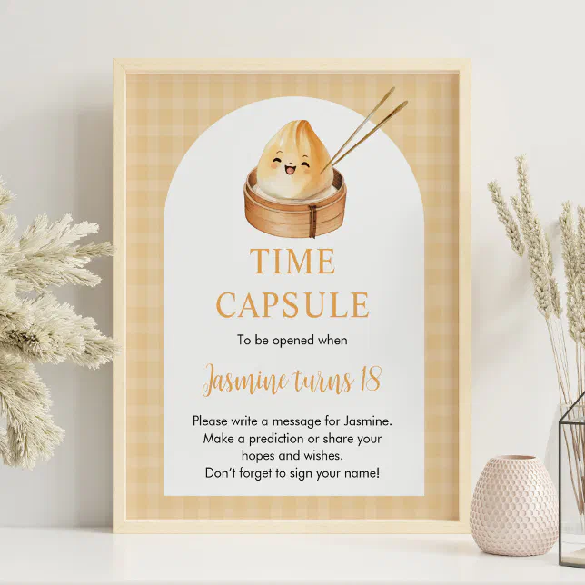 A Little Dumpling 1st Birthday Time Capsule Sign | Zazzle