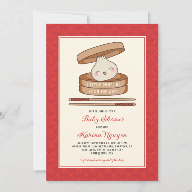 A Little Dumpling Baby Shower Invitation | Zazzle