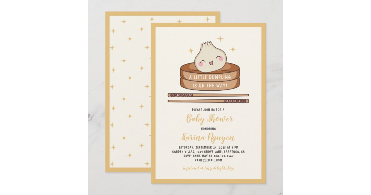 A Little Dumpling Baby Shower Invitation | Zazzle