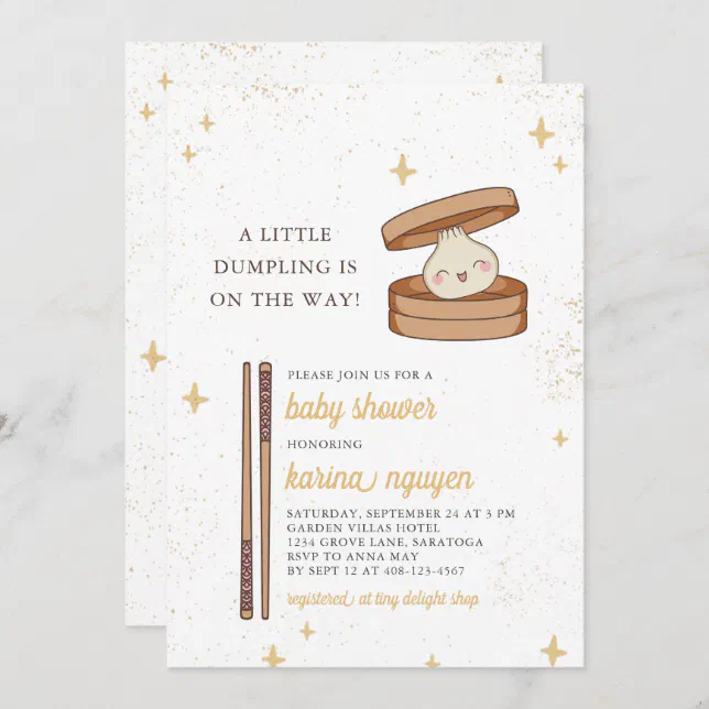 A Little Dumpling Baby Shower Invitation | Zazzle