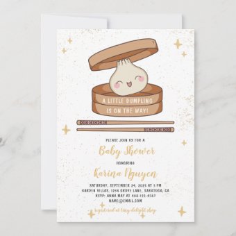 A Little Dumpling Baby Shower Invitation | Zazzle