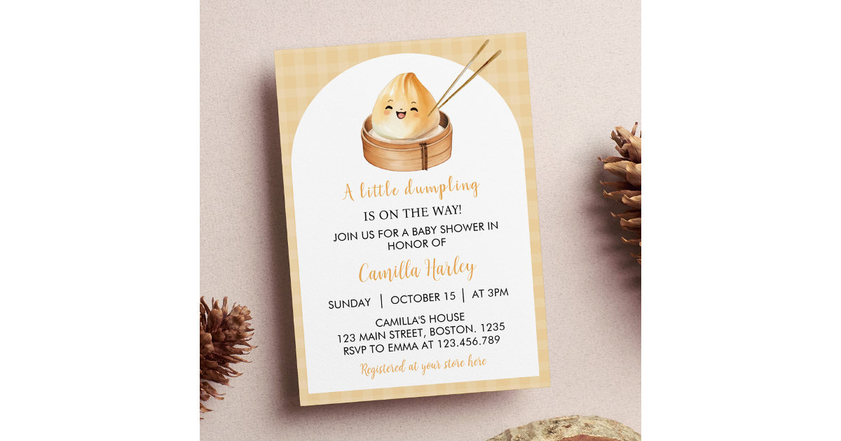 A Little Dumpling Baby Shower Invitation | Zazzle