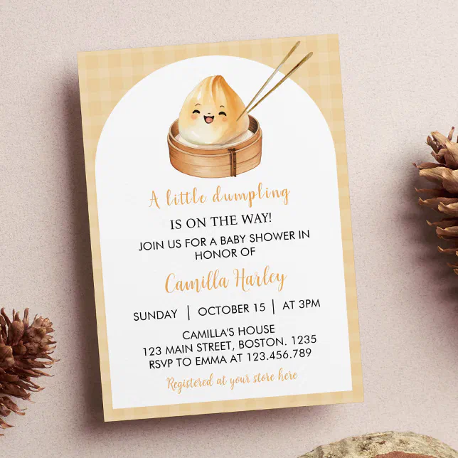 A Little Dumpling Baby Shower Invitation | Zazzle