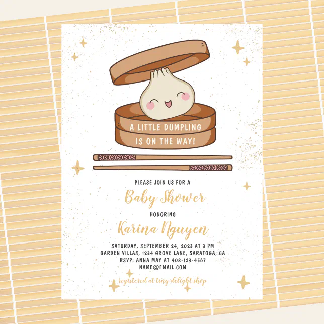 A Little Dumpling Baby Shower Invitation | Zazzle
