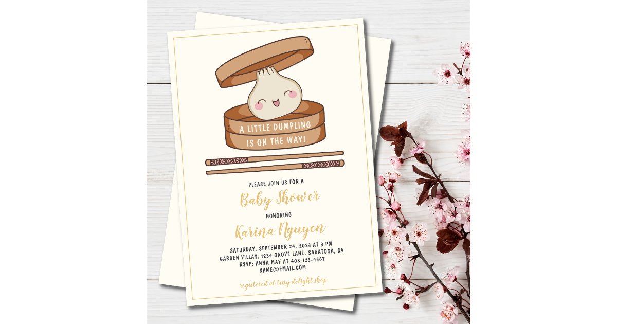 A Little Dumpling Baby Shower Invitation | Zazzle