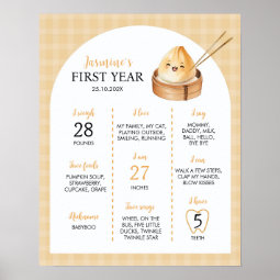 A Little Dumpling Birthday Party Milestone Sign | Zazzle