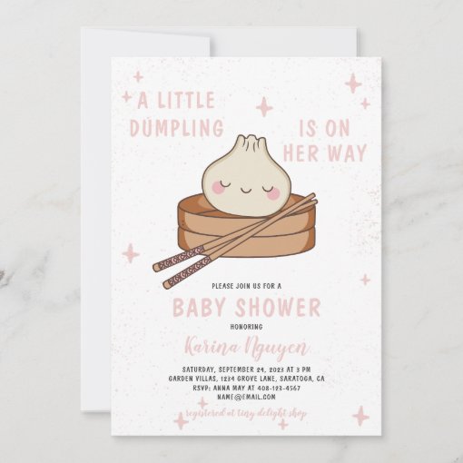 A Little Dumpling is On Her Way Baby Shower Invitation | Zazzle