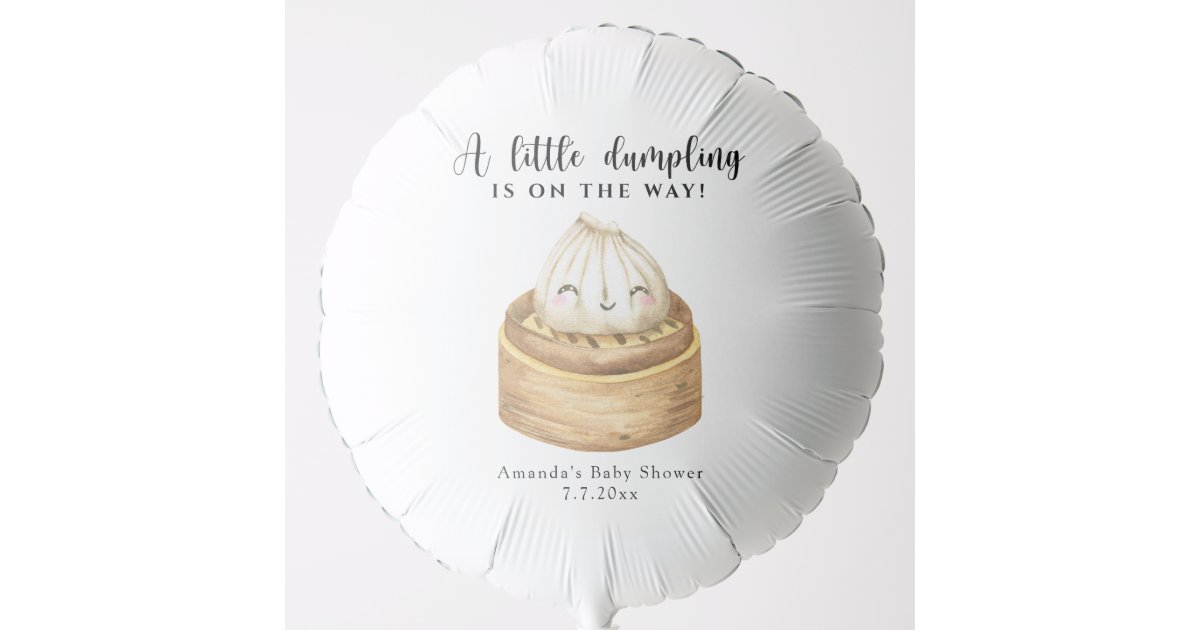 A little dumpling is on the way baby shower balloon | Zazzle