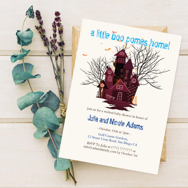 A little Halloween Home Coming baby shower Invitation | Zazzle