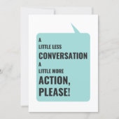 A Little Less Conversation, A Little More Action, Invitation | Zazzle