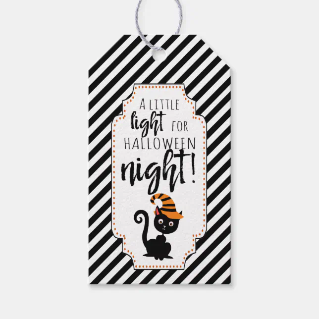 a little light for halloween night glow stick gift tags | Zazzle