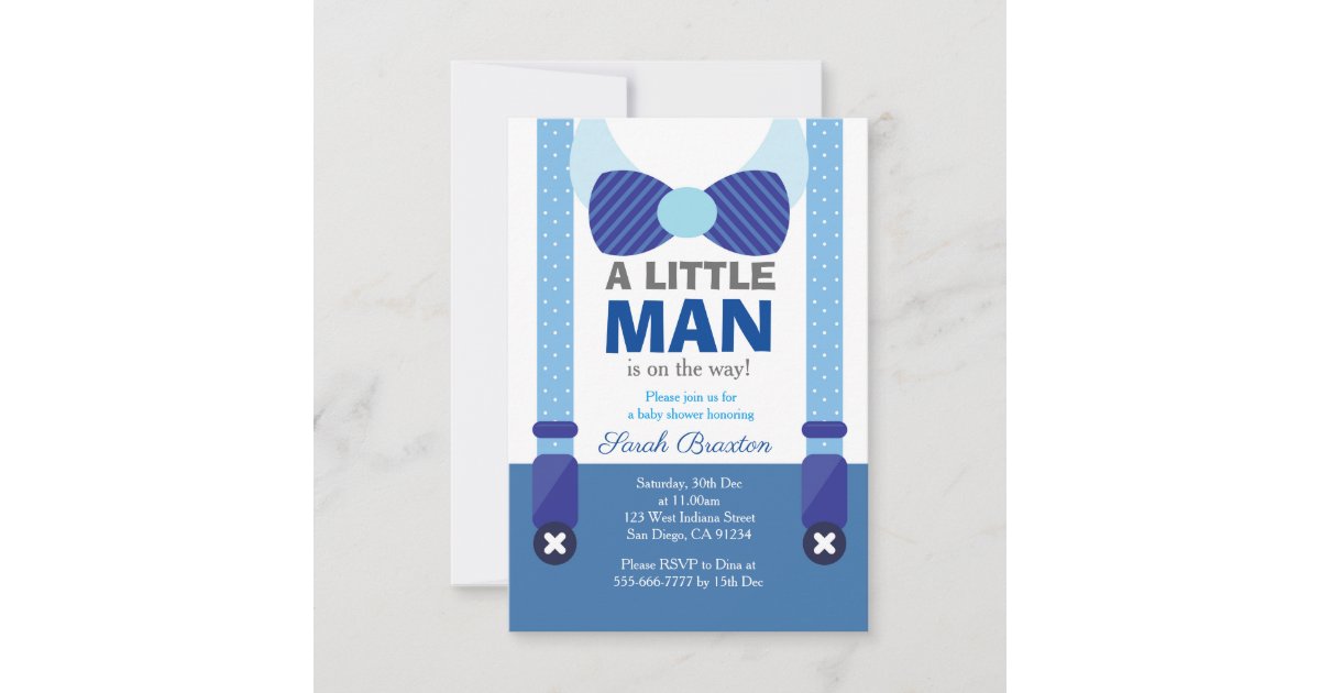 A little man baby shower invitation card | Zazzle