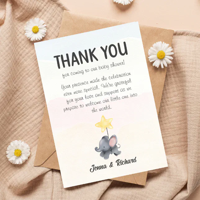 A Little Peanut Is On The Way Baby Shower Thank You Card | Zazzle